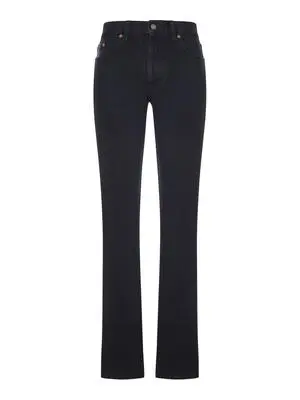 Saint Laurent Straight Jeans In Authentic Denim - Black