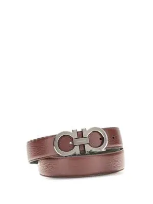 FERRAGAMO Reversible And Adjustable Gancini Belt - Brown