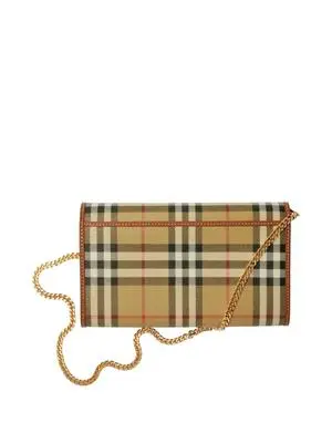 Burberry Check Chain Strap Wallet