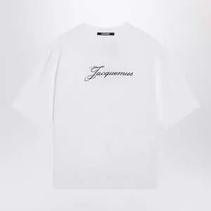 Jacquemus Logo Print Cotton And Hemp Jersey T-shirt - White