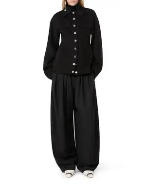 Sportmax Shaped Overshirt In Pure Wool