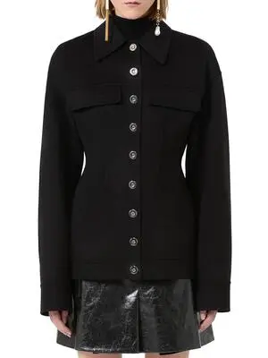 Sportmax Shaped Overshirt In Pure Wool