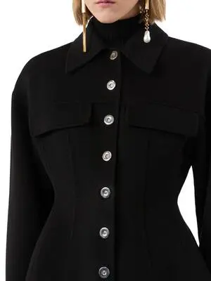 Sportmax Shaped Overshirt In Pure Wool