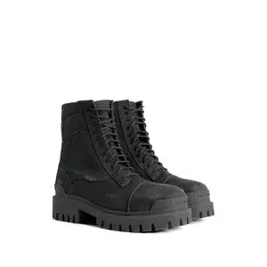 Balenciaga Lace Up Side Zip Fastening Trainers - Black