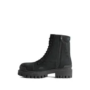 Balenciaga Lace Up Side Zip Fastening Trainers - Black