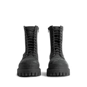 Balenciaga Lace Up Side Zip Fastening Trainers - Black