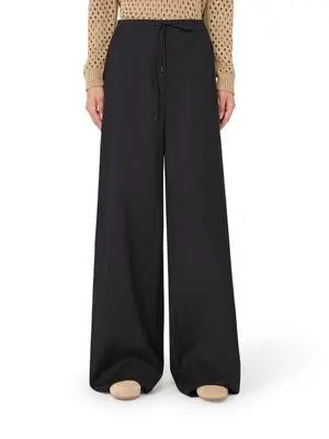 Max Mara Wool Canvas Trousers - Black