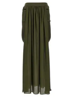 Max Mara Jedy Silk Chiffon Skirt - Green