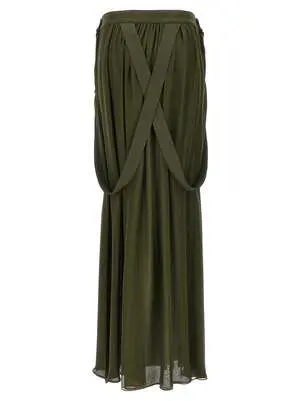 Max Mara Jedy Silk Chiffon Skirt - Green