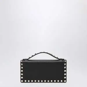 Valentino Garavani Rockstud Leather Wallet With Chain - Black
