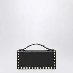 Valentino Garavani Rockstud Leather Wallet With Chain - Black
