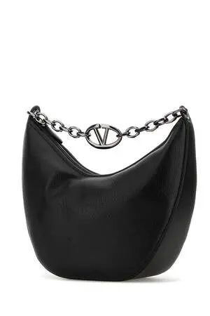 Valentino Garavani Leather Hobo Vlogo Moon Shoulder Bag