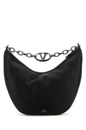 Valentino Garavani Leather Hobo Vlogo Moon Shoulder Bag