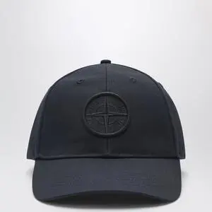 Stone Island Navy Baseball Cap With Logo - Blue