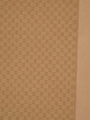 Gucci Wool And Cashmere Gg Pattern Scarf