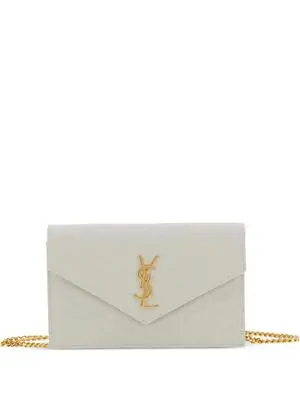 Saint Laurent Envelope Cassandre Leather Wallet On Chain - Multicolor
