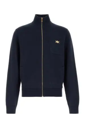 Versace Dark Cotton Blend Cardigan - Blue