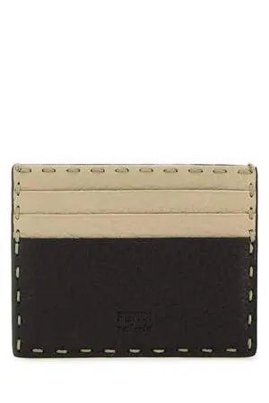 Fendi Two-tone Leather Sellerie Card Holder - Multicolor