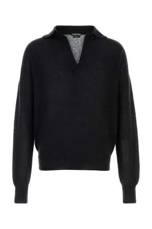TOM FORD Cashmere Blend Polo Shirt - Black