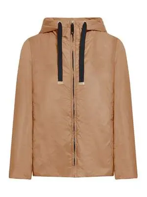 Max Mara Padded Jacket With Hood In Waterproof Canvas - Brown