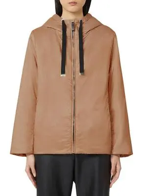 Max Mara Padded Waterproof Canvas Hooded Jacket - Brown