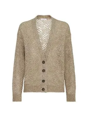 Brunello Cucinelli Sequined Openwork Knit Cardigan - Multicolor