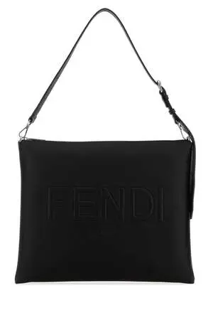 Fendi Leather After Roma Shoulder Bag - Black