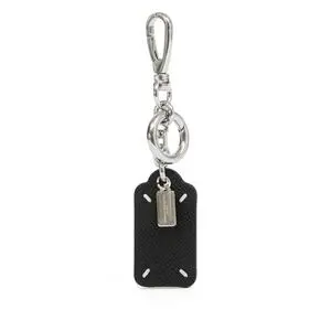MAISON MARGIELA Leather Logo Keyring - Black