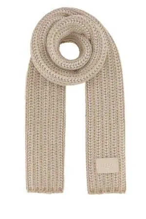 Fendi Sand Wool Blend Scarf - Brown