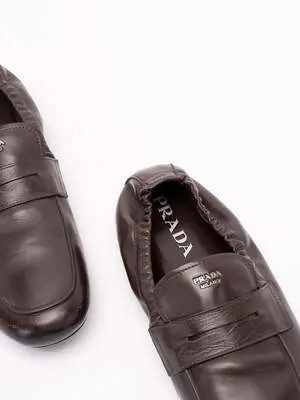 Prada Shuffle Antiqued Leather Loafers