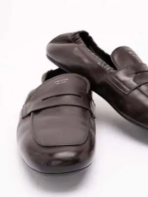 Prada Shuffle Antiqued Leather Loafers