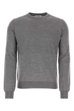 JIL SANDER Grey Wool Sweater - Gray