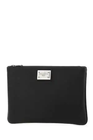Dolce & Gabbana Leather And Nylon Pouch
