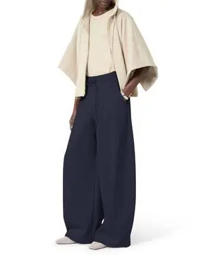Max Mara Barrel-leg Technical Cotton Jersey Pants - Blue