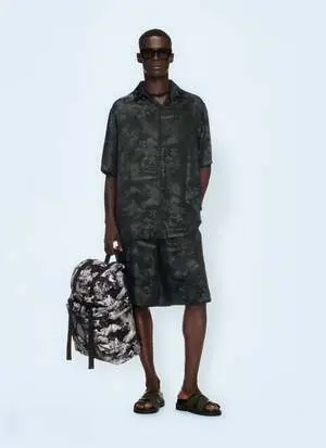 Off-White Jacquard Fresco Bowling Shorts - Black