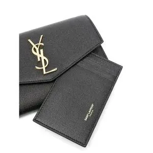 Saint Laurent Calf Leather Envelope Clutch