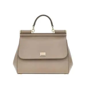 Dolce & Gabbana Dauphine Leather Large 'sicily' Bag - Gray