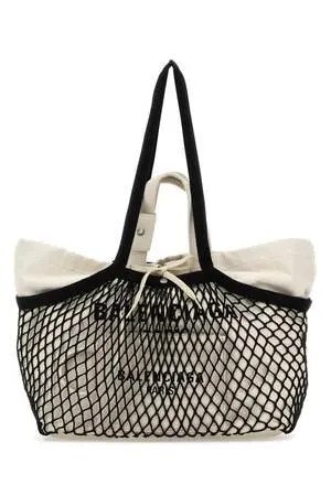 Balenciaga Two-tone Canvas And Mesh Medium 24/7 Shopping Bag - Multicolor