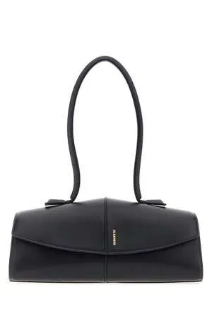 JIL SANDER Midnight Leather Linea Shoulder Bag - Blue