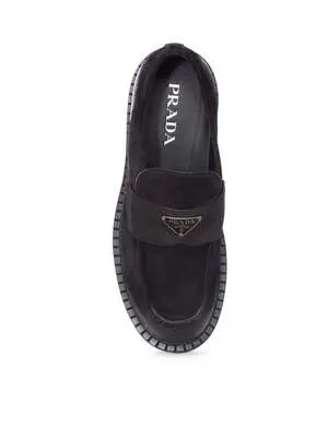 Prada Suede Loafers With A Distressed Finish
