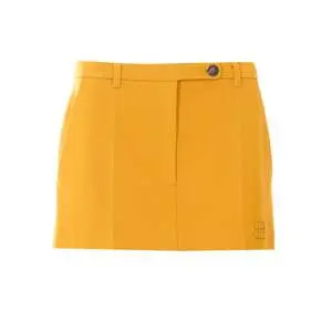 Miu Miu Logo Mini Skirt - Yellow