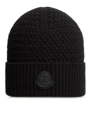Moncler Cashmere Blend Beanie - Black