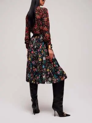 Gucci Flora Print Silk Midi Skirt - Multicolor
