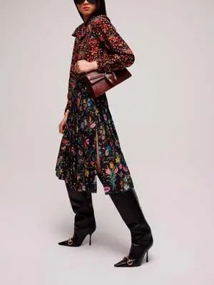 Gucci Flora Print Silk Midi Skirt - Multicolor