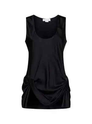 Stella McCartney Black Satin Draped Top - Multicolor