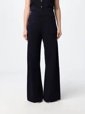 Max Mara High-waisted Wide Leg Knit Wool Trousers - Blue