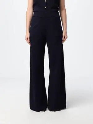 Max Mara High-waisted Wide Leg Knit Wool Trousers - Blue