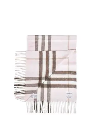 Burberry Bow Pink Check Cashmere Scarf - Multicolor