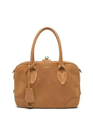 GOLDEN GOOSE Vita Suede Bag With Gold Details - Brown