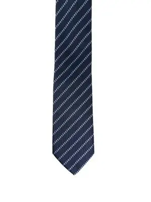 Giorgio Armani Pure Silk Tie With Diagonal Jacquard Stripes